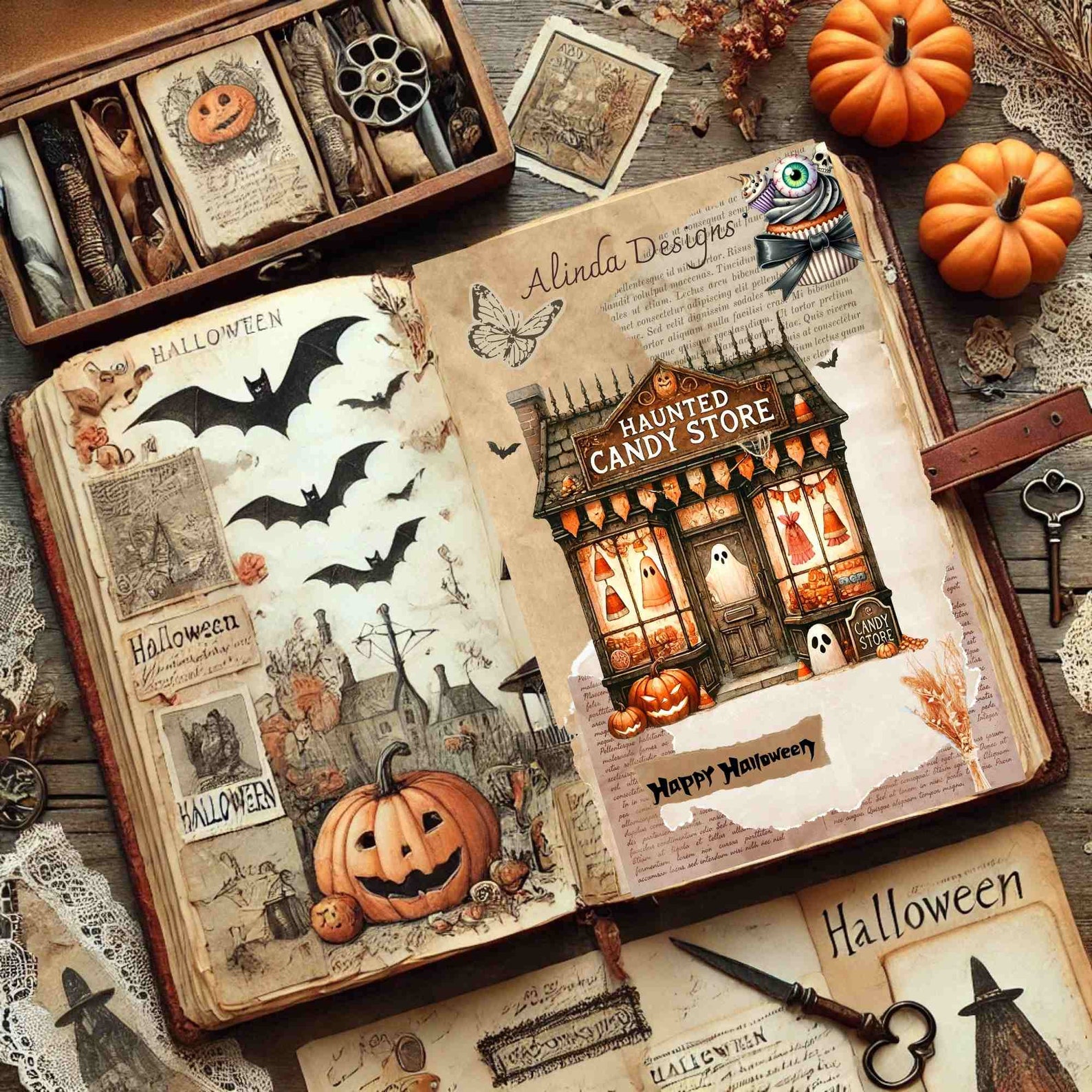 Watercolor Halloween Haunted Candy Store Clipart, Scary Halloweenpng ...