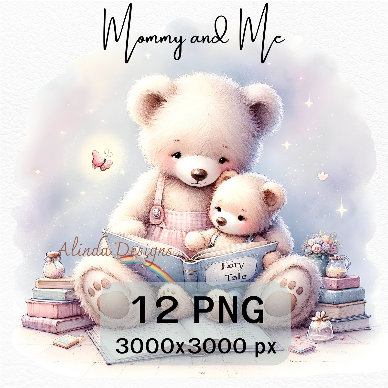 Mother's Day Teddy Bear Clipart, Digital Download, Cute Bear Graphics ...