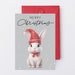 Card Christmas Printable Printable Christmas Card Bunny - Etsy