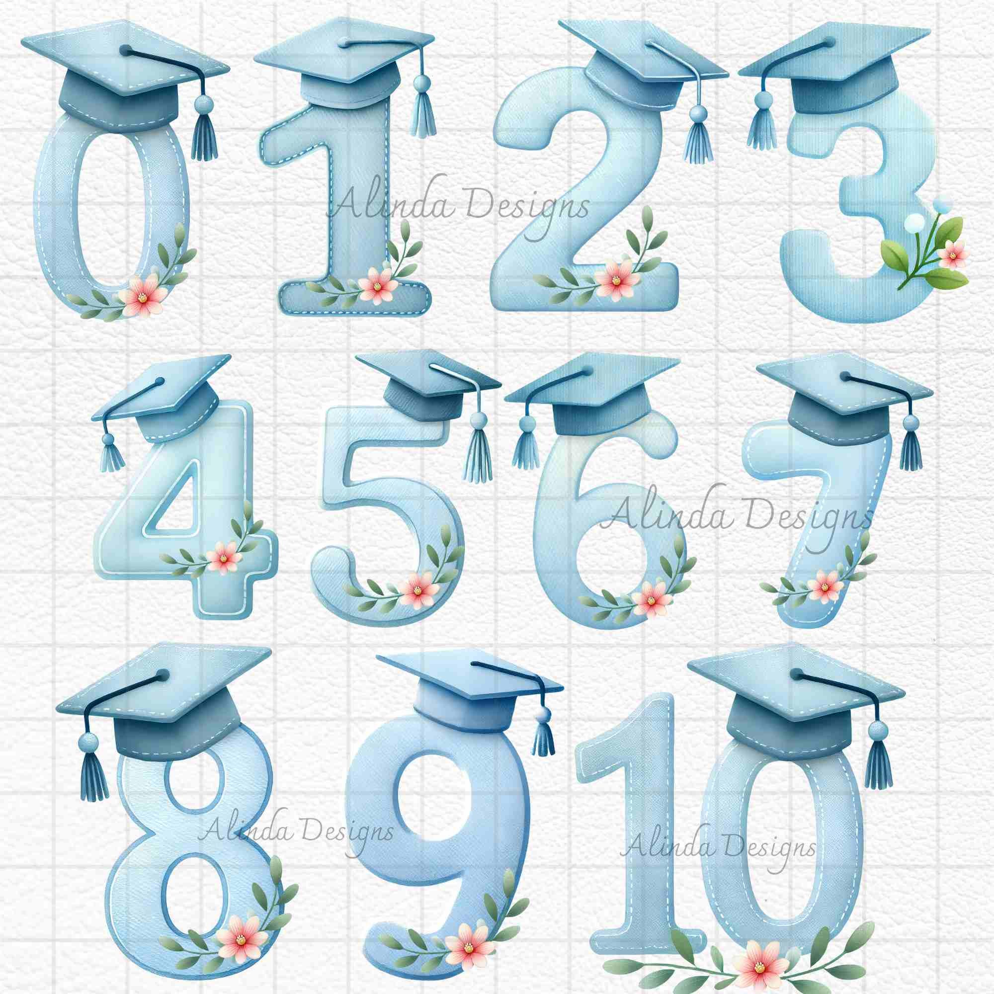 Graduation Alphabet Clipart: Printable Letters & Numbers (PNG) - Etsy