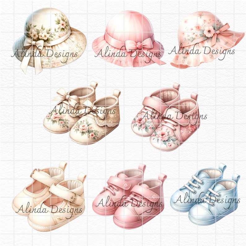 Boho Baby Clothes Clipart: Watercolor PNG, Nursery Decor (digital ...