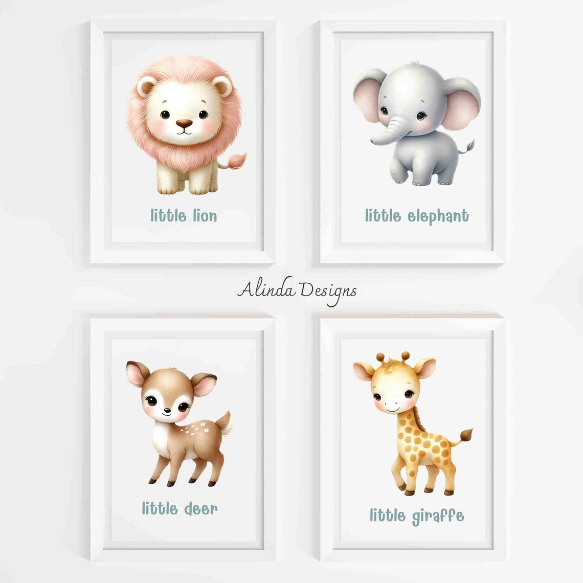 Adorable Jungle Baby Animals Clipart Set, Cute Digital Download for ...