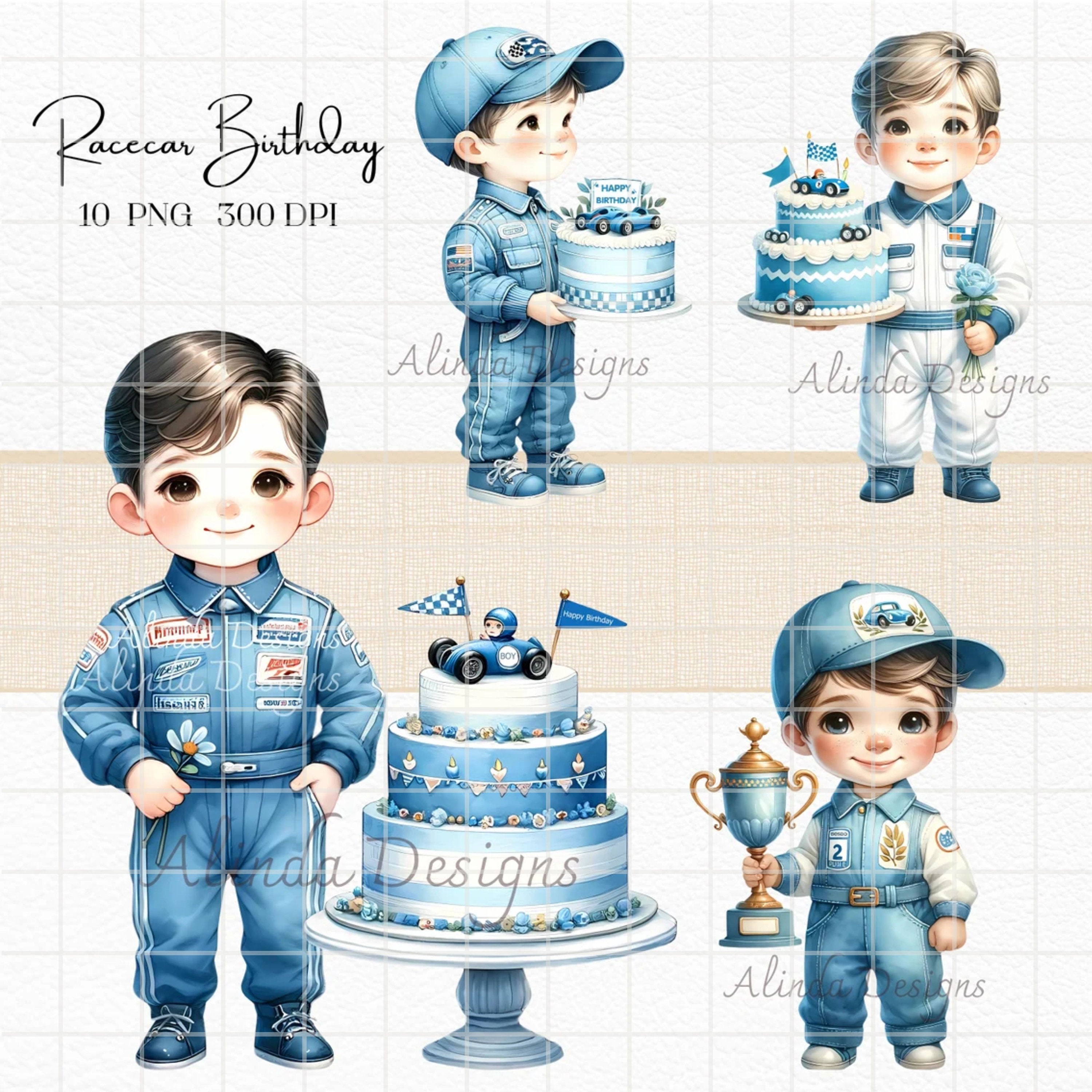 Watercolor Racecar Clipart for Birthday Boy Digital Download, Racing ...