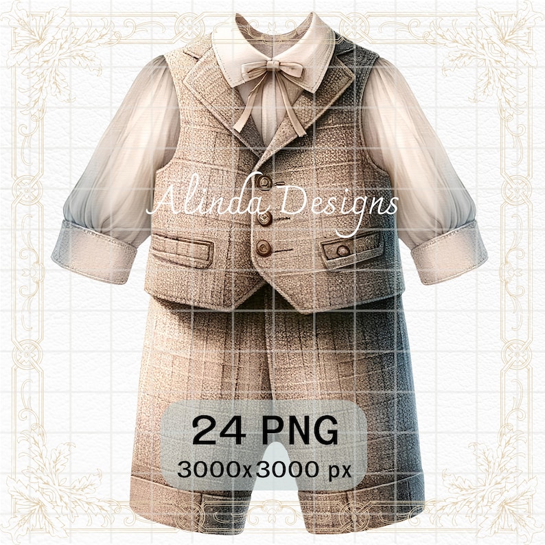 Boho Baby Clothes Clipart: Watercolor PNG, Nursery Decor (digital ...