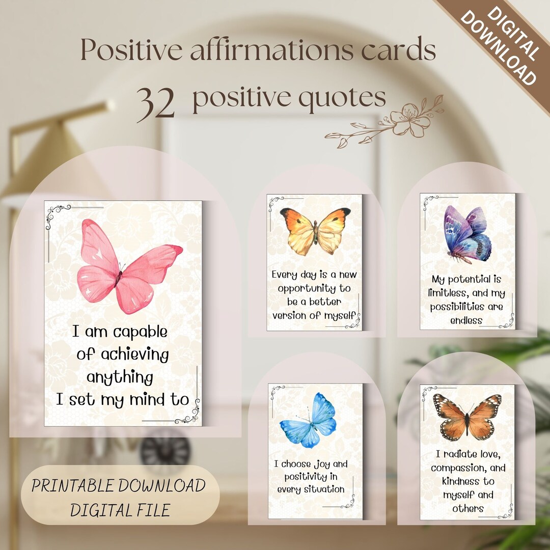 Positive Affirmations Cards for Self Esteem Confidence and - Etsy