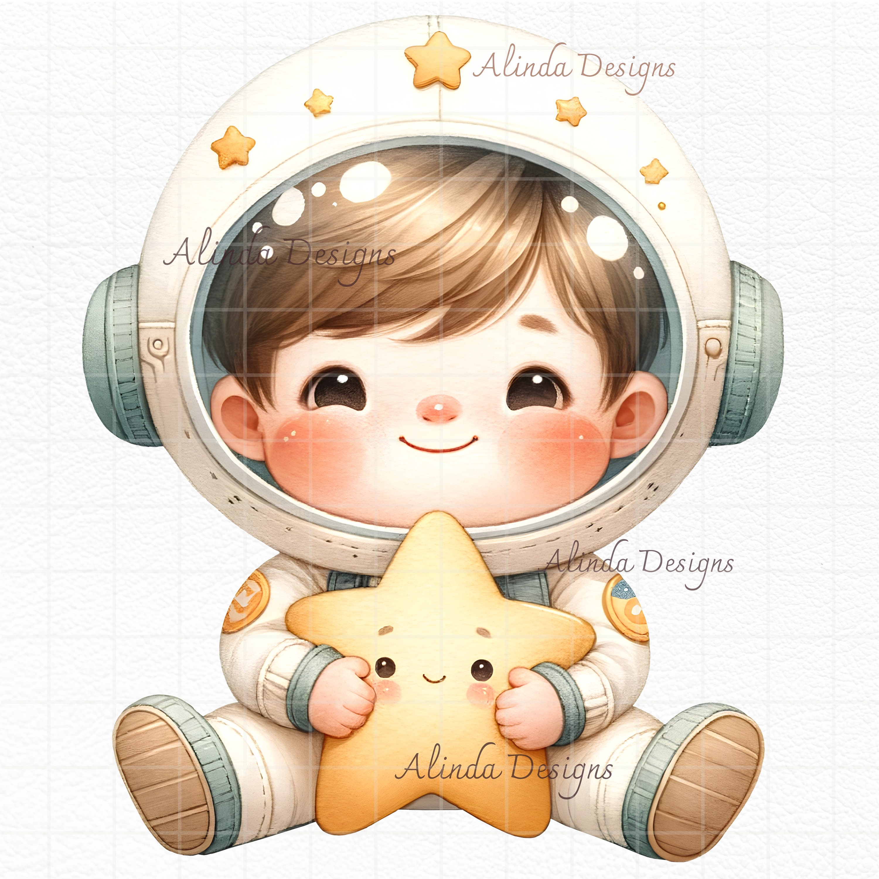 Watercolor Space Clipart for Kids Birthday, Space Party Decor ...