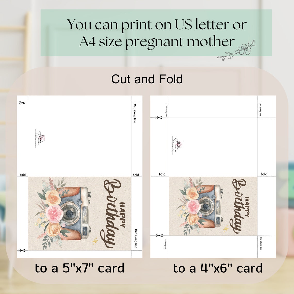 Vintage Camera Birthday Card: Printable Greeting Card (digital Download ...