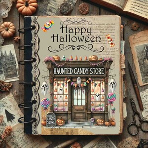 Watercolor Halloween Haunted Candy Store Clipart, Scary Halloweenpng ...