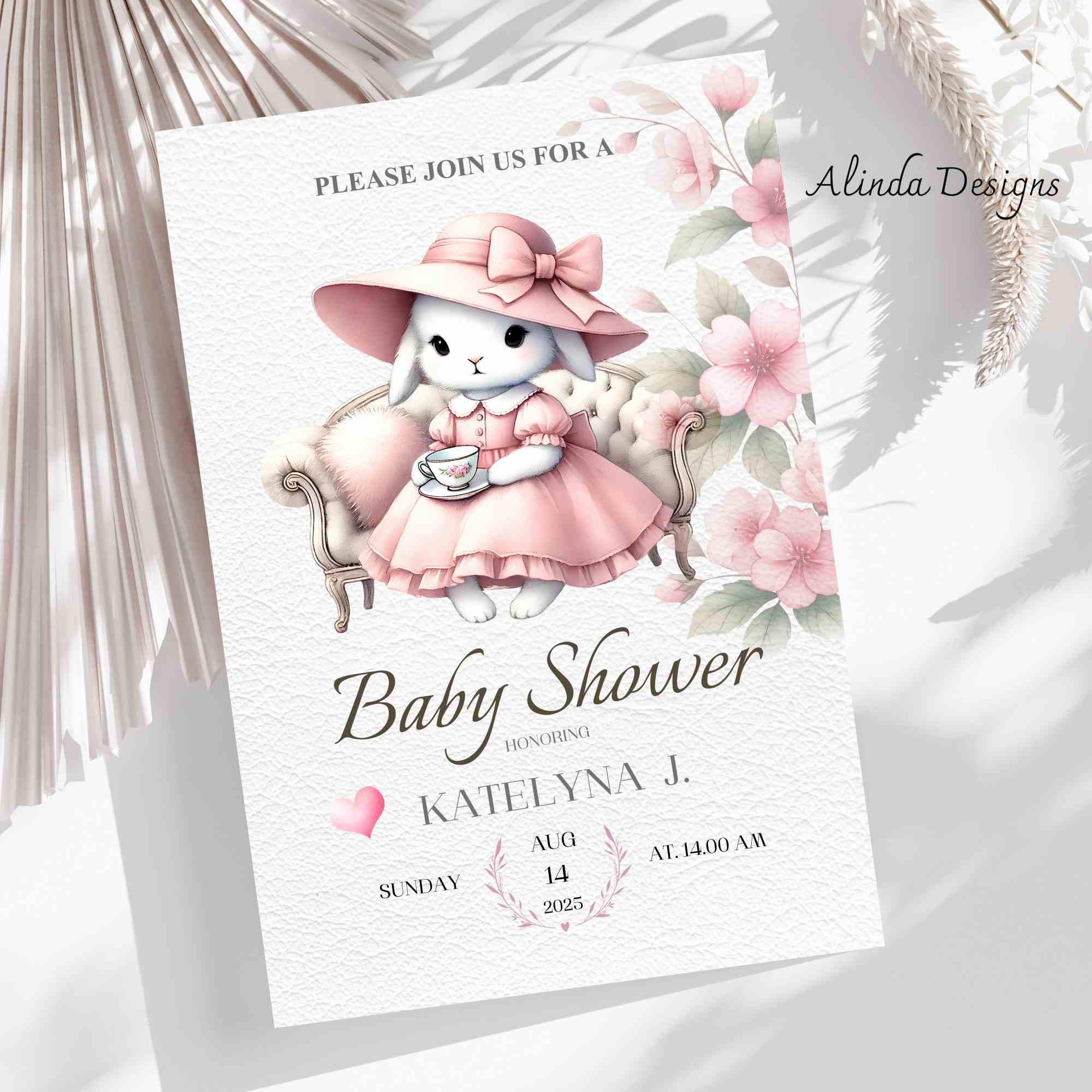 Rabbit Tea Party Watercolor Clipart: Bunny Illustrations (PNG) - Etsy