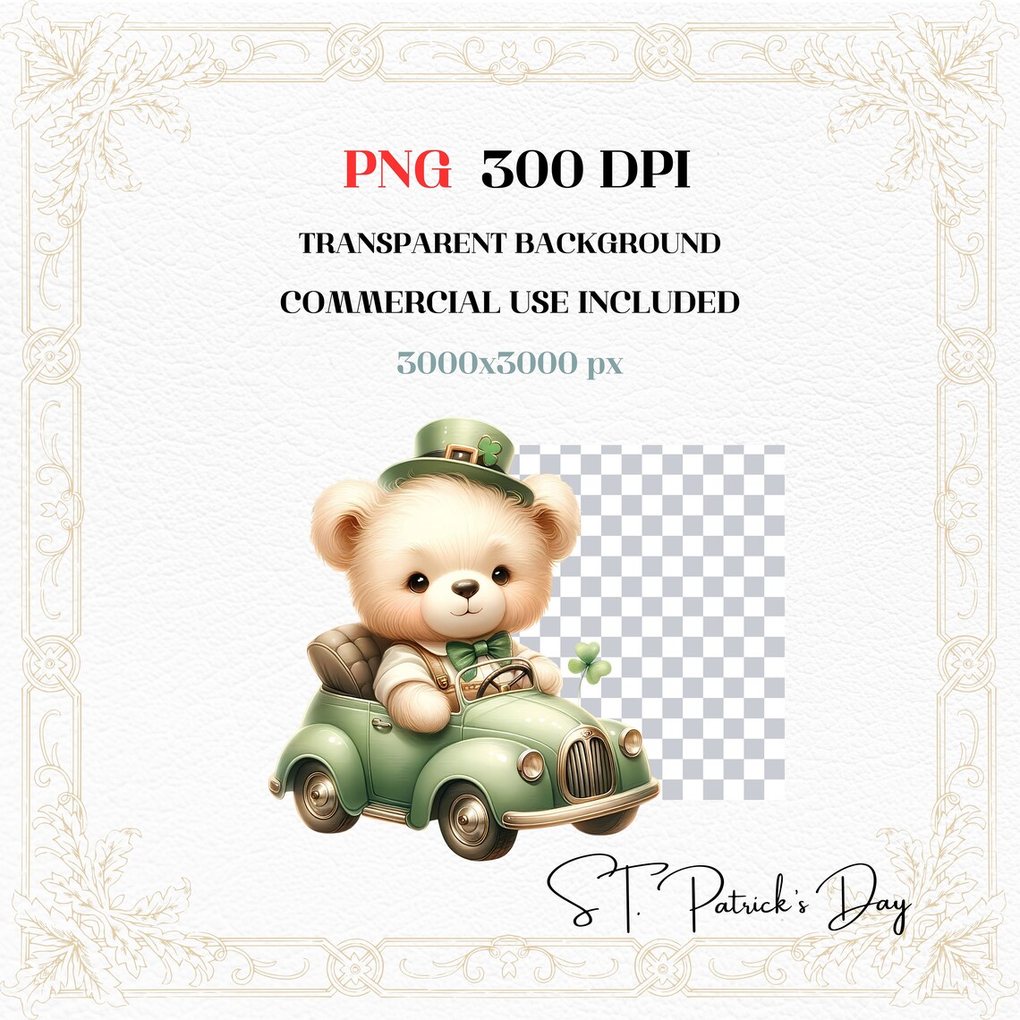 St Patrick Teddy Bear Clipart, St Patrick Graphics, St Patrick's Day ...
