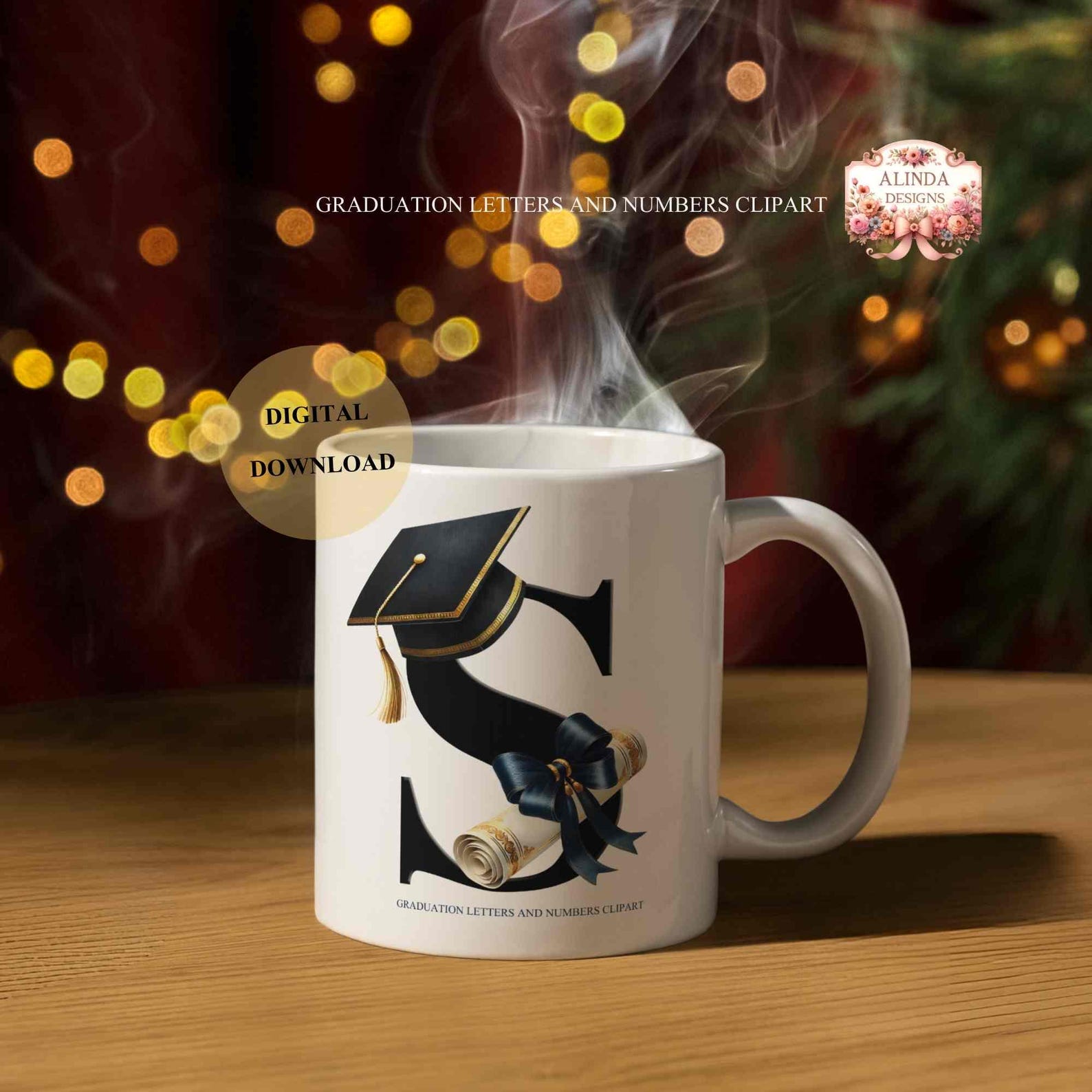 Graduation Alphabet PNG: Black & Gold Clipart Digital Download - Etsy