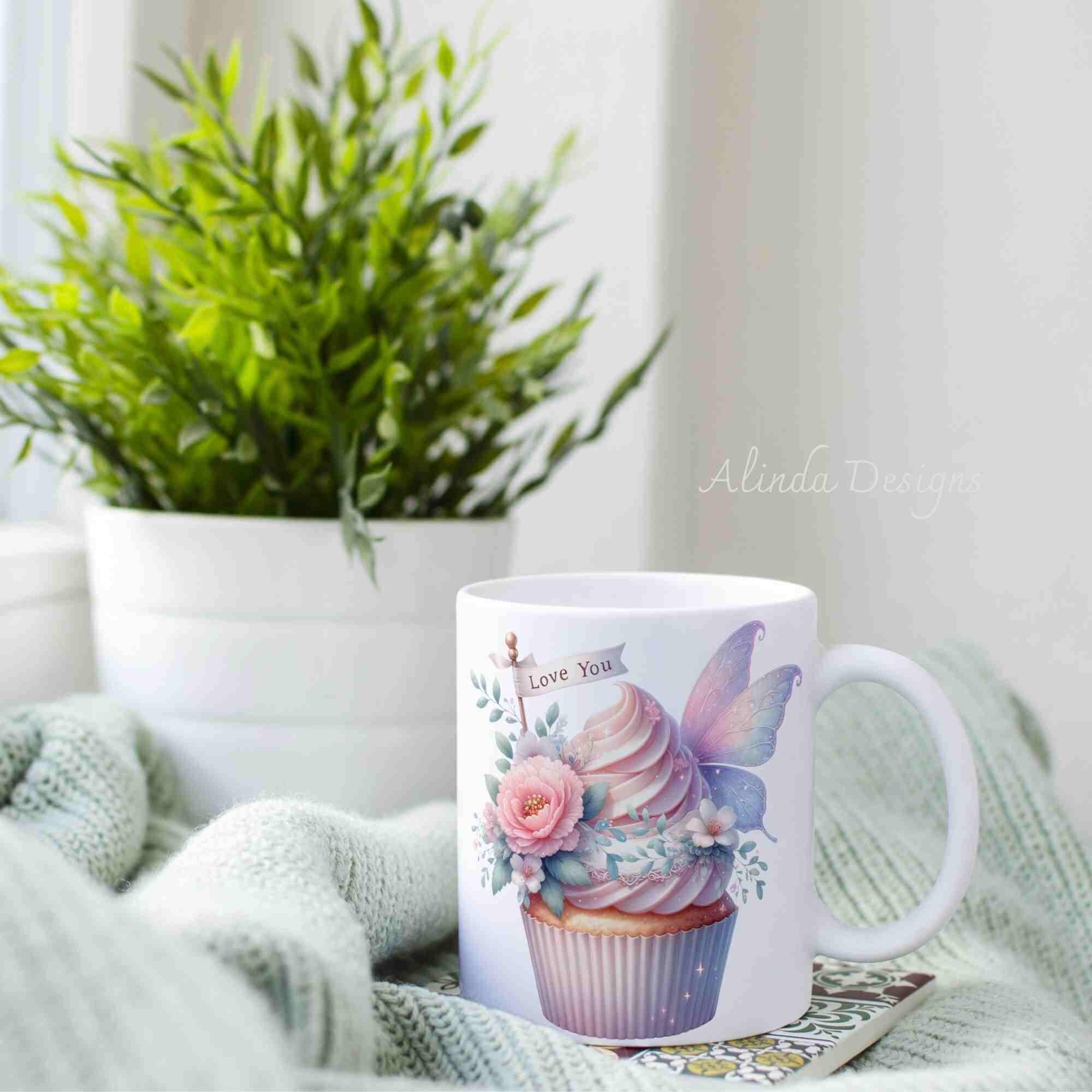 Sweet Flower Cupcake Clipart, Pastel Floral Cupcake Graphics, Cute ...