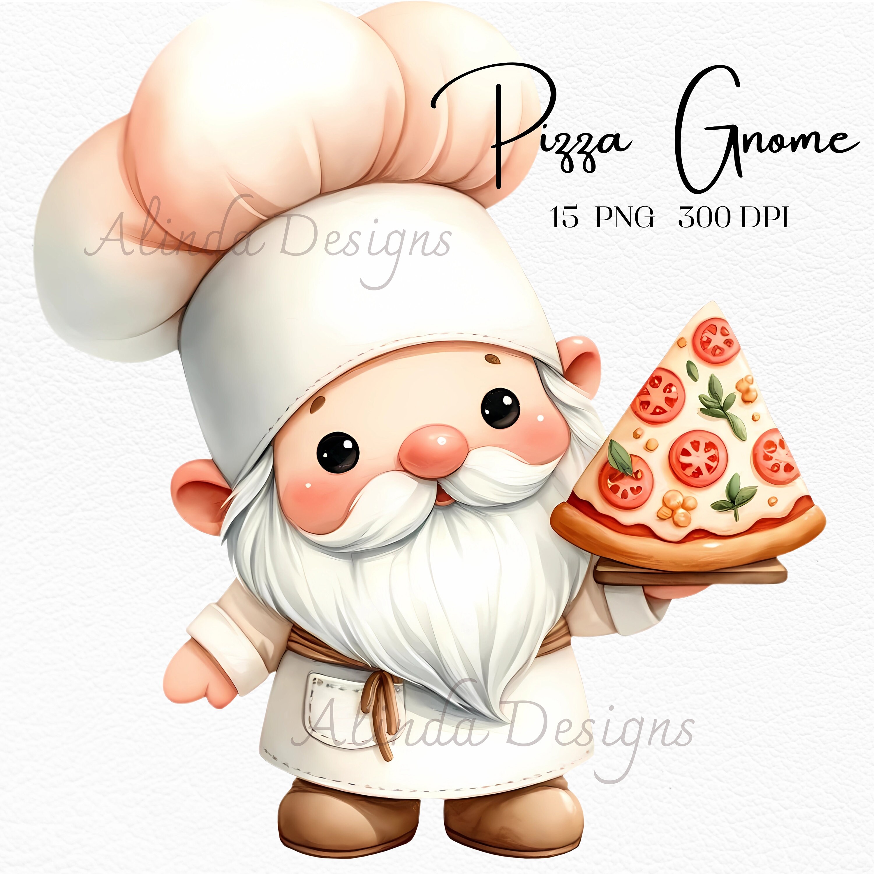 Gnome Chef Making Pizza Clipart, Cute Gnome Pizza Clipart, Cute Chef ...
