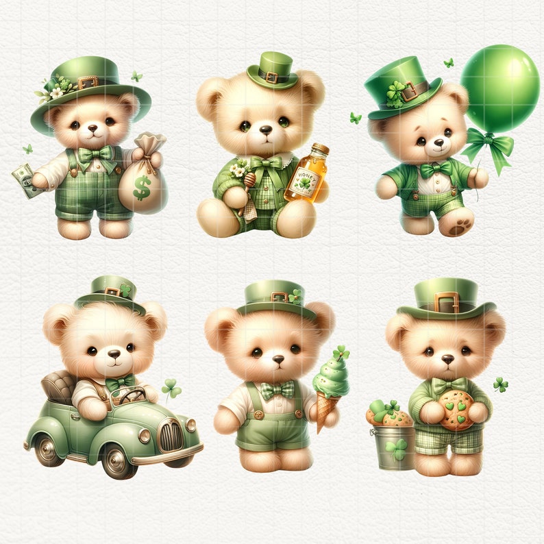 St Patrick Teddy Bear Clipart, St Patrick Graphics, St Patrick's Day ...