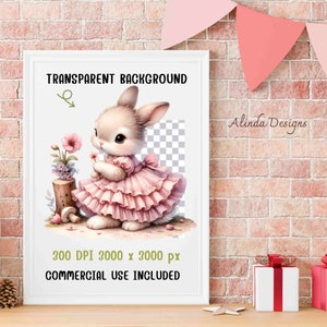 Bunnies Clipart, Spring Clipart Set, Easter Clipart Retro, Cute Bunny ...