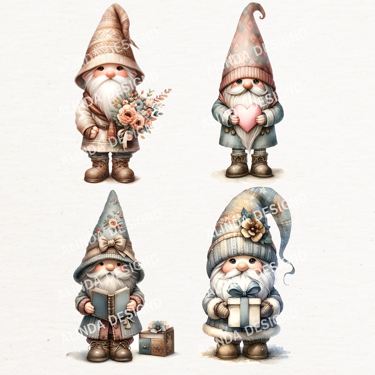 Christmas Gnome Clipart Png Christmas Clipart Winter Gnome - Etsy