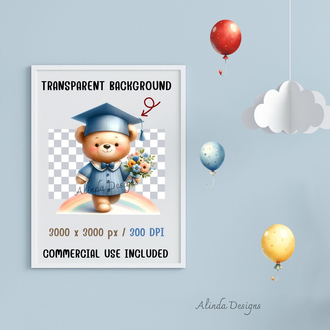 Graduation Teddy Bear Clipart, Cute Digital Bears in Caps and Gowns ...