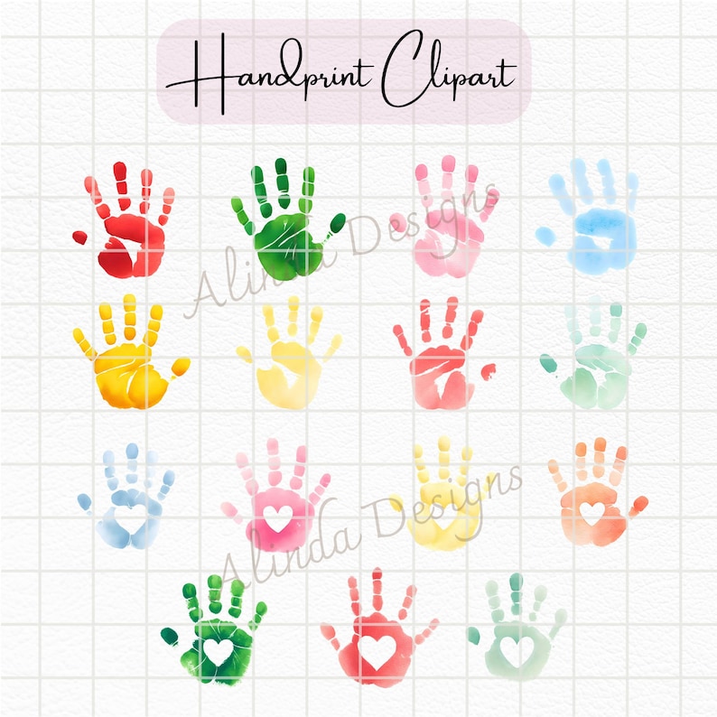 Watercolor Handprint Clipart, Painted Hand, Healing Hands Clipart, DIY ...