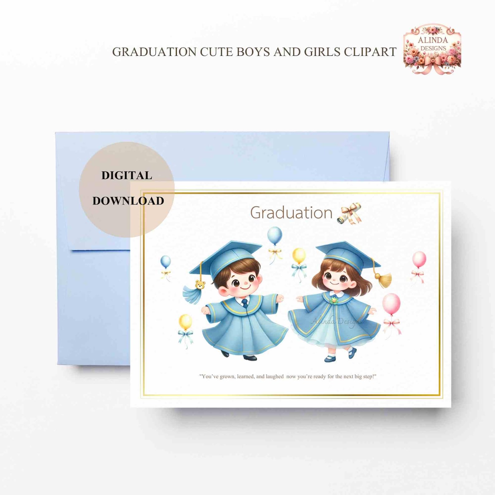 Graduation Clipart, Cute Graduate Kids PNG, Graduation Boys and Girls ...
