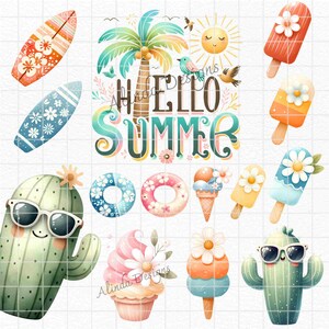 Groovy Summer Clipart Bundle, Retro Summer Vibes Digital Download ...