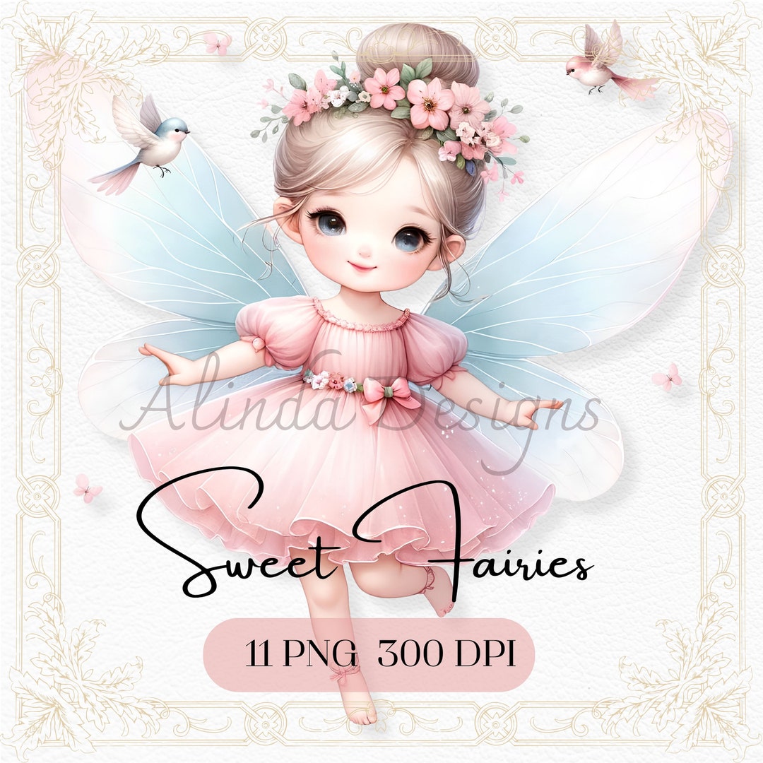 Enchanted Sweet Fairies Clipart Collection, Fairy Graphics for ...