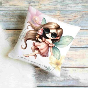 Cute Angel Funny Autumn Clipart, Whimsical Fall Angel Digital Download ...
