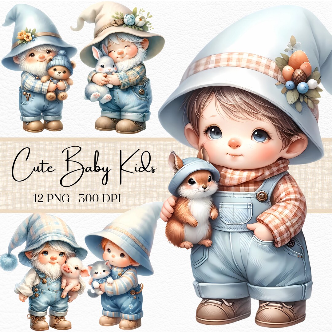 Watercolor Baby Farmer Clipart, Cute Children Clipart, Watercolor Cute ...