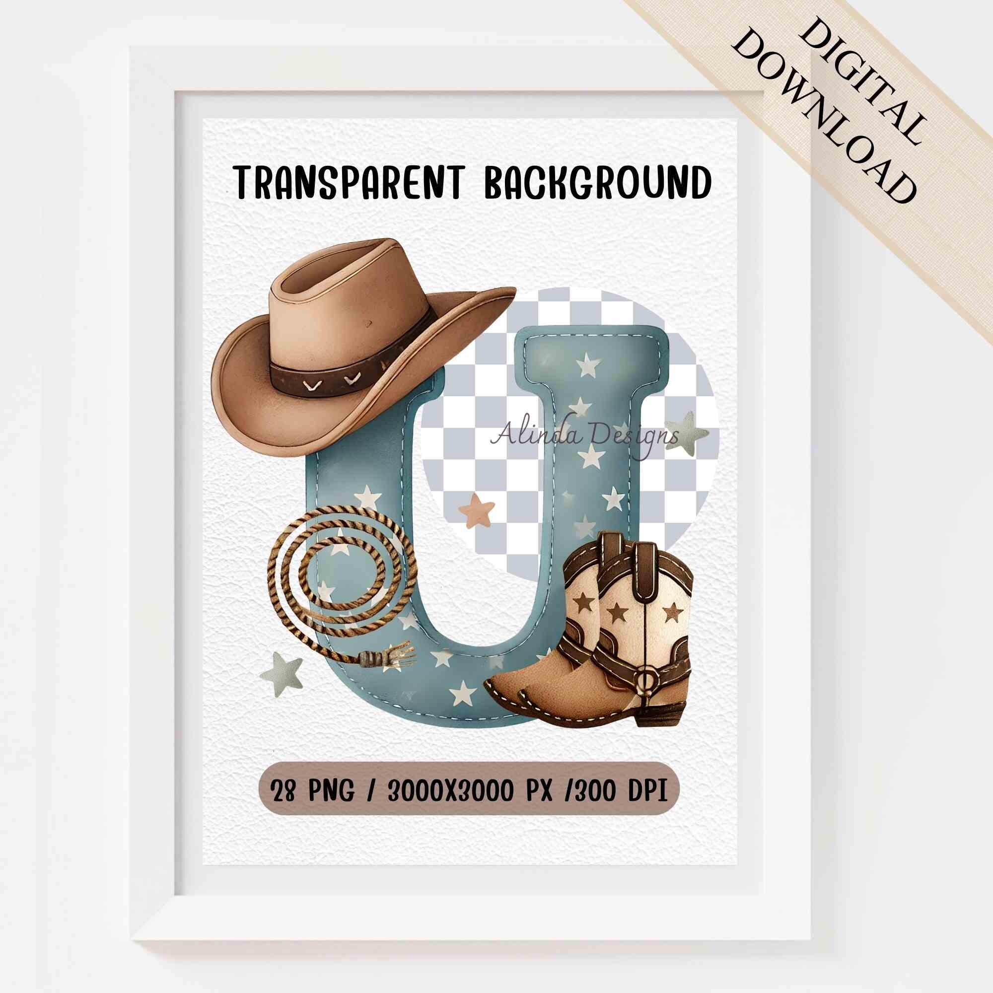 Western Cowboy Alphabet Clipart: Rustic A-Z Letters (PNG Files) - Etsy