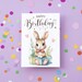 Printable Bunny Birthday Card, Bunny Lover Card, Bunny Birthday Card ...