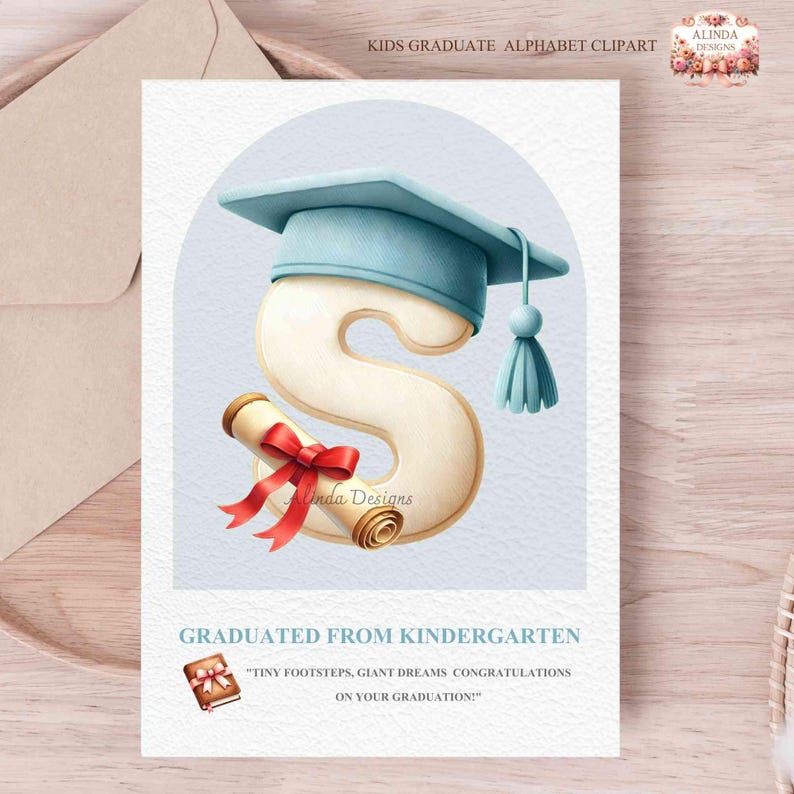 Graduation Alphabet Clipart A-Z: Kids PNG Letters Digital Download - Etsy