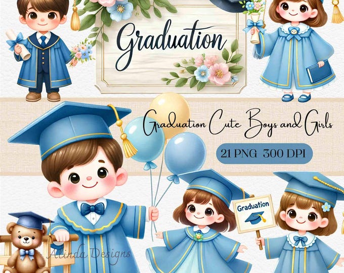 Graduation Clipart, Graduation Clip Art, Graduation Kids, Graduating ...