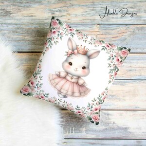 Cute Easter Bunny and Flowers Clipart, Spring Illustrations, Easter ...