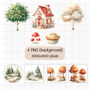 Watercolor Little Red Riding Hood Clipart: Fairy Tale PNG (digital ...