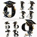 Graduation Alphabet PNG: Black & Gold Clipart Digital Download - Etsy