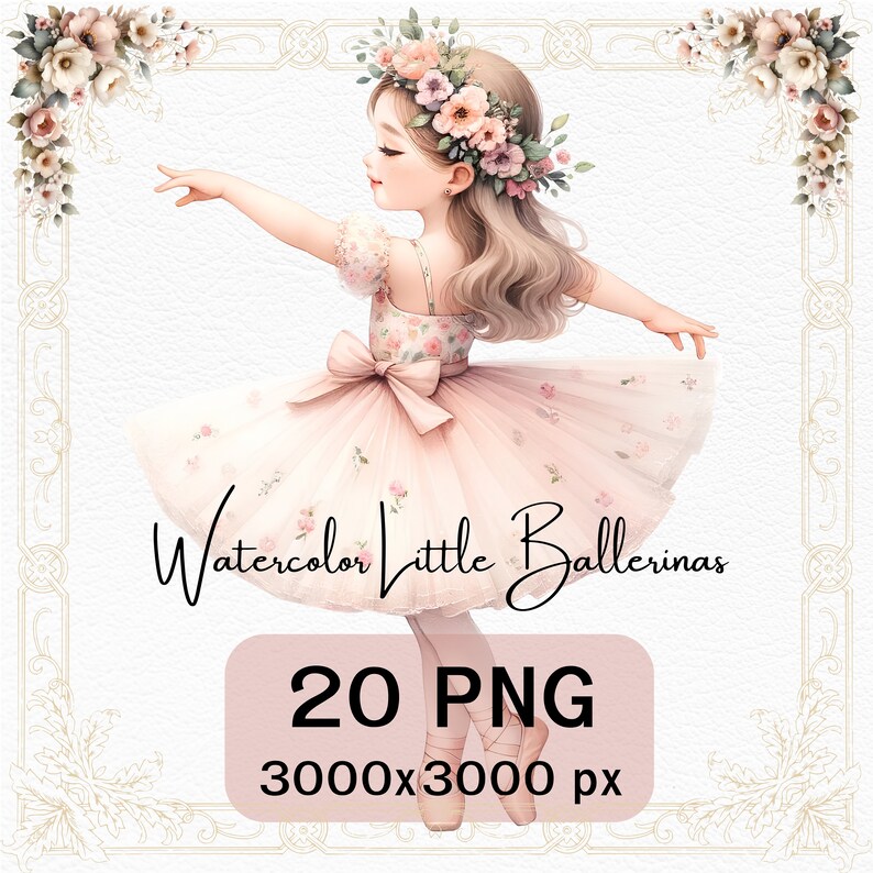 Watercolor Little Ballerinas Clipart, Digital Download for Invitations ...