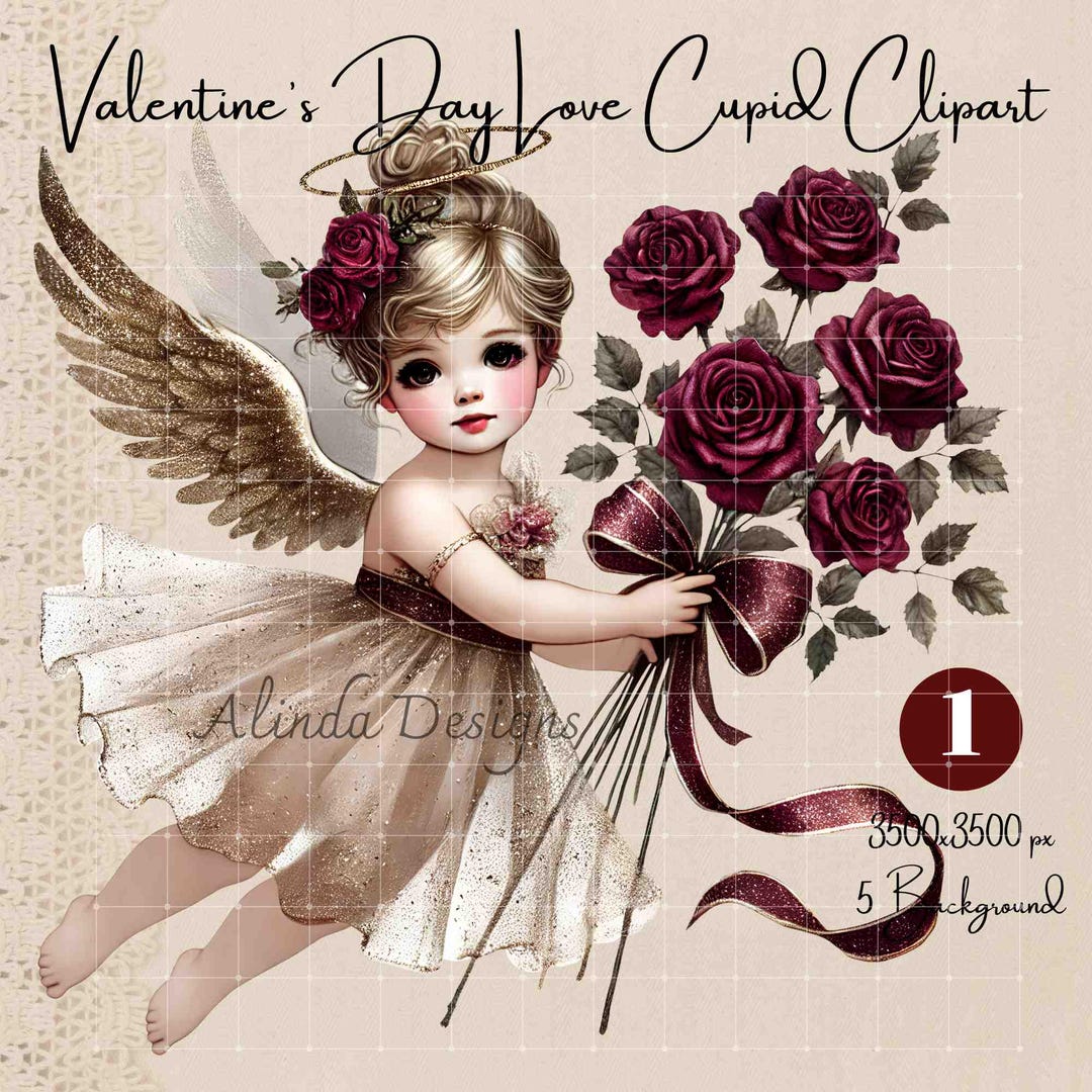Valentine’s Day Love Cupid Clipart, Romantic Illustrations, Love Notes ...