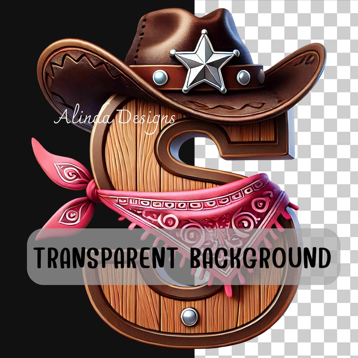 Western Cowboy Alphabet PNG Clipart: Rustic Wooden Letters Digital ...