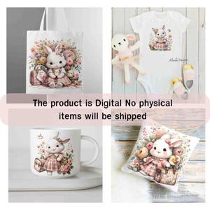 Happy Birthday Bunny Clipart, Cute Rabbit Party Graphics, Kids Birthday ...