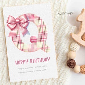 Pink Plaid Alphabet Clipart: Bow Letters, Nursery Decor (PNG) - Etsy