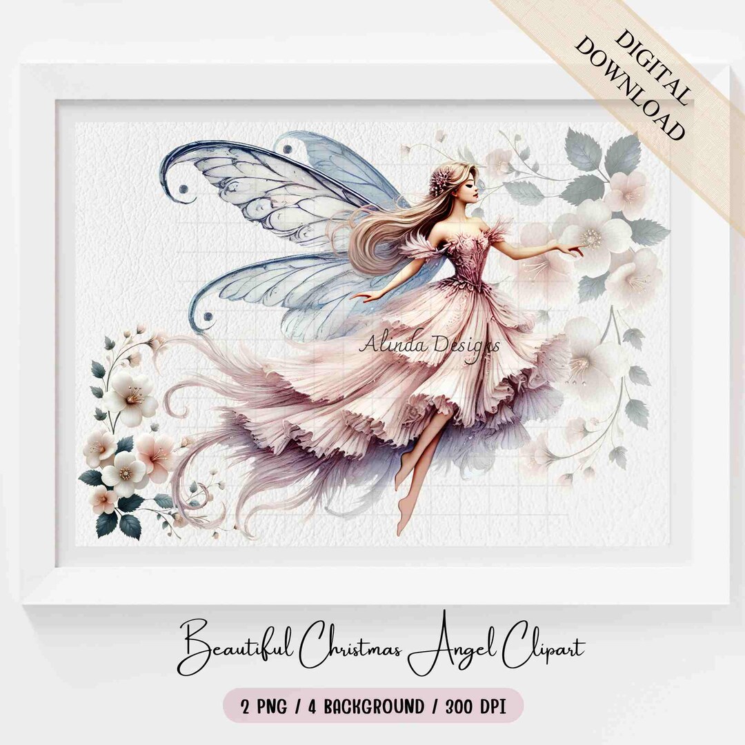 Christmas Angel Clipart: Festive Holiday Illustrations (digital ...
