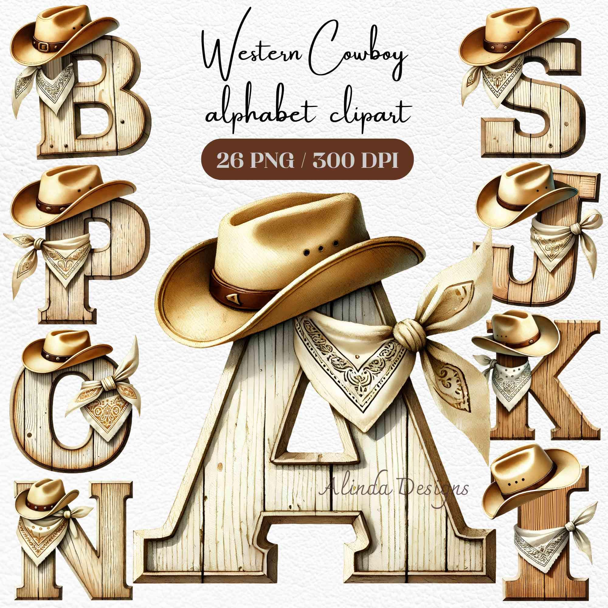 Western Cowboy Alphabet Clipart: Rustic Wood Letters PNG - Etsy