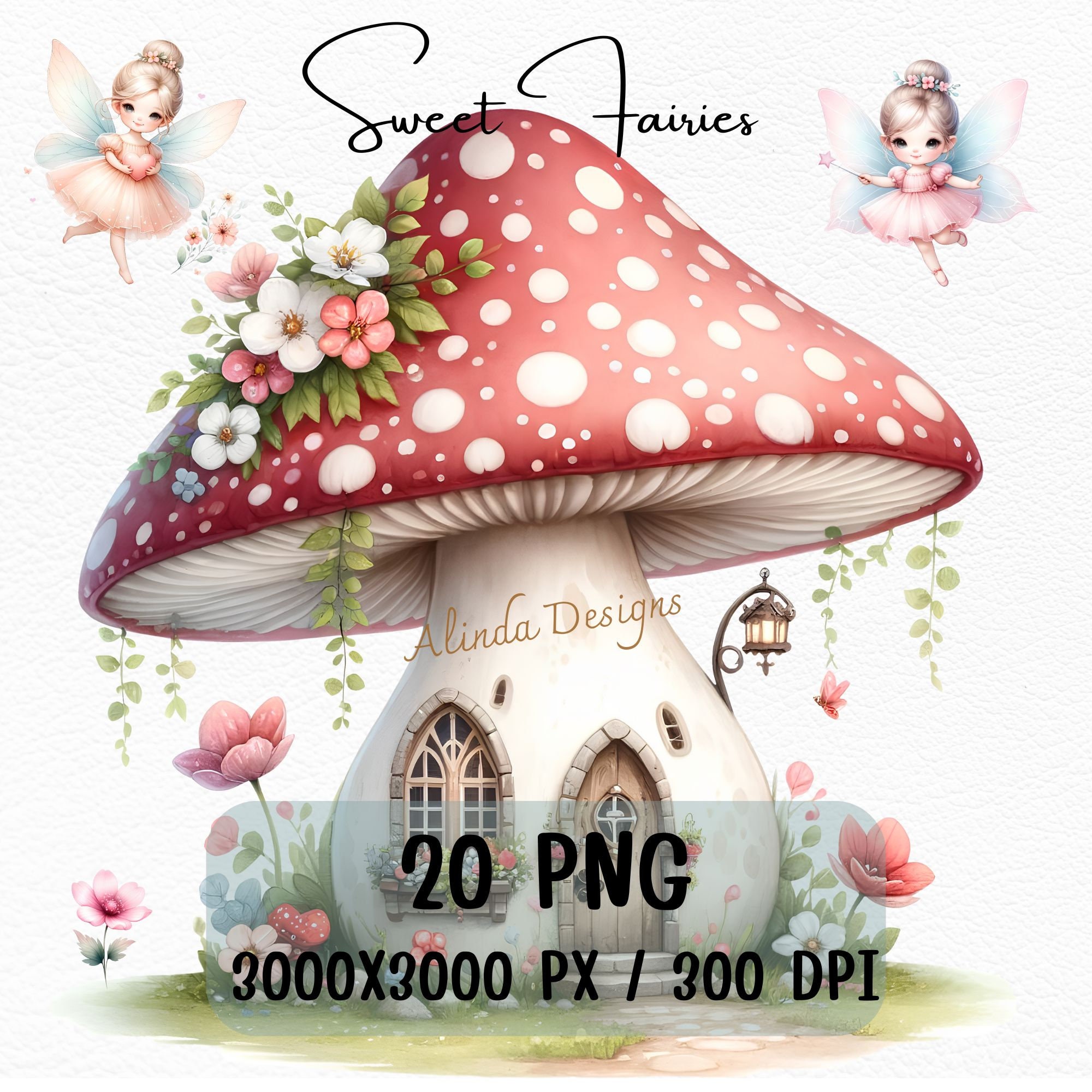Sweet Fairy Clipart Set, Cute Fairy Graphics, Magic Fairy Art, Fantasy ...