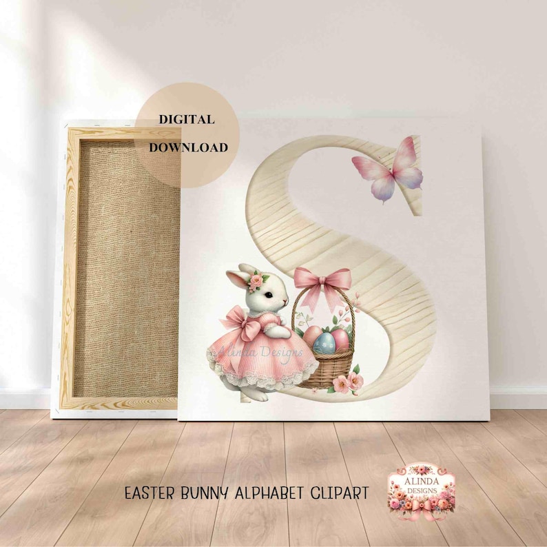 Easter Bunny Alphabet Clipart: A-Z Letters PNG (digital Download) - Etsy