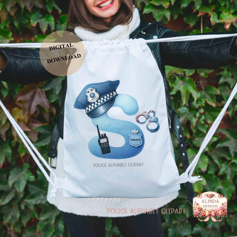 Police Alphabet Clipart, Western Police Letters, 26 PNG Files 300 DPI ...