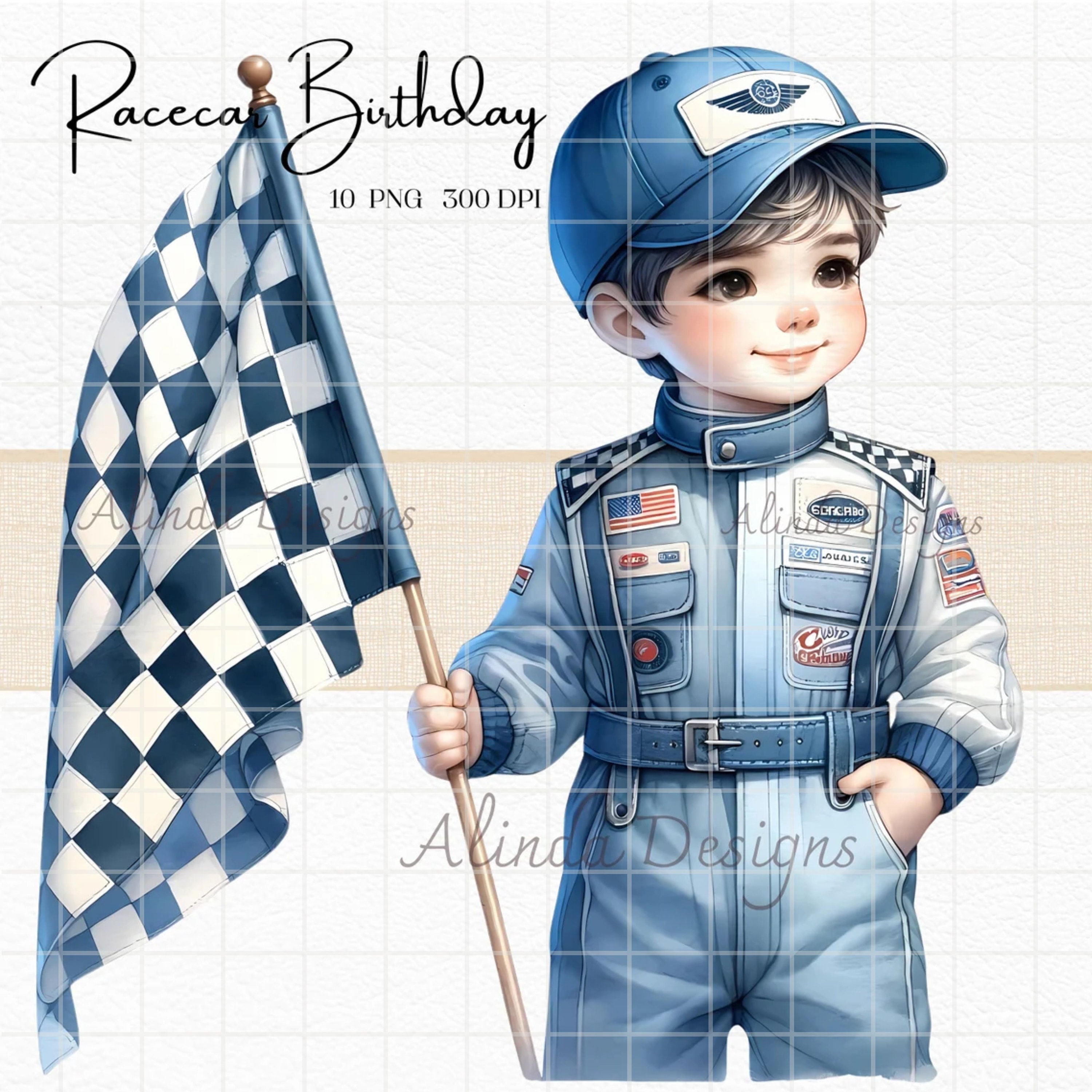 Watercolor Racecar Clipart for Birthday Boy Digital Download, Racing ...