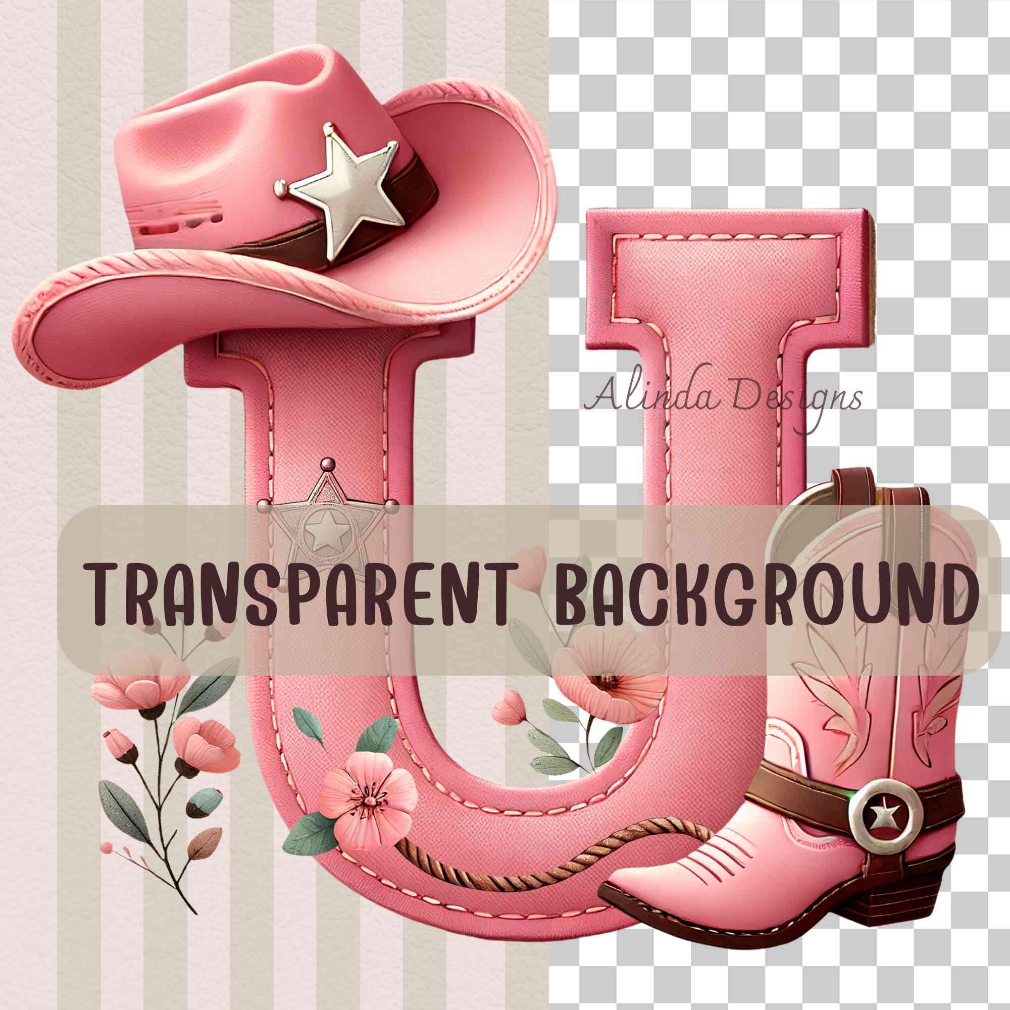 Pink Cowgirl Alphabet Clipart: Western Font PNG Download for ...