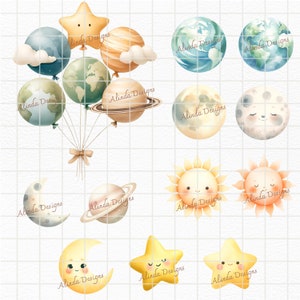 Watercolor Astronaut Clipart: Space Theme Graphics (digital Download ...