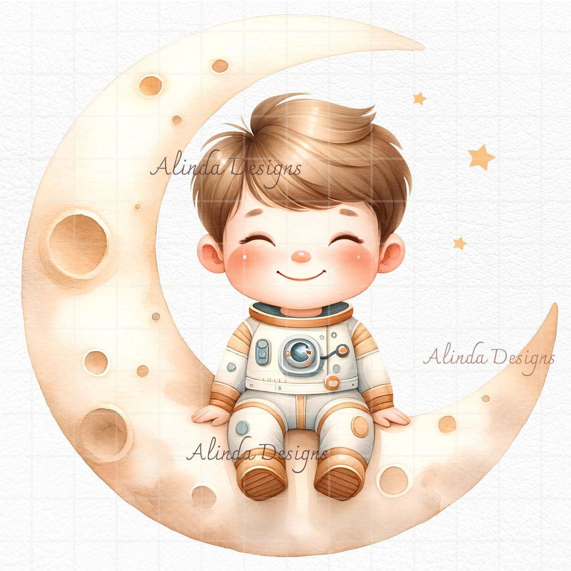 Watercolor Space Clipart for Kids Birthday, Digital Download, Space ...