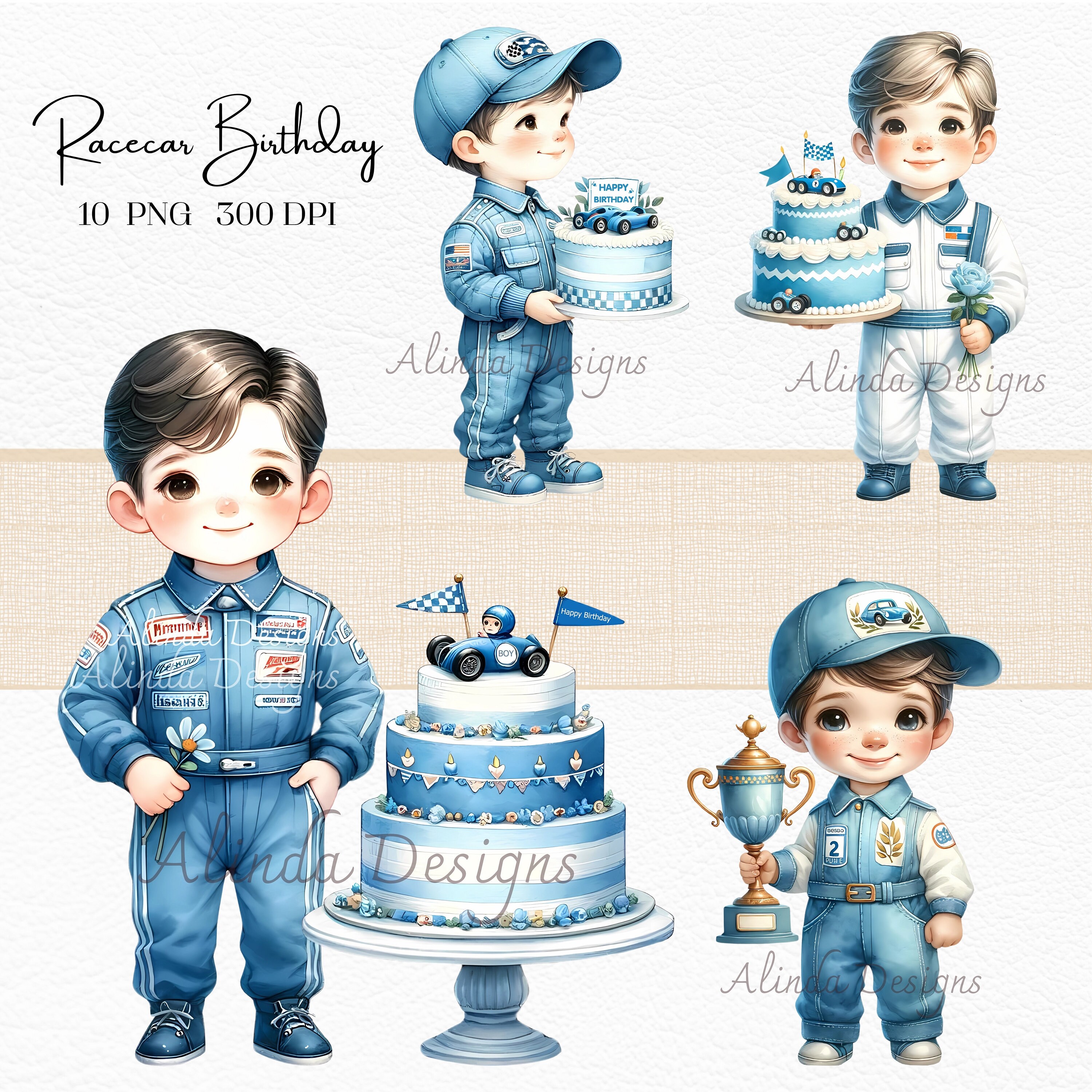 Watercolor Racecar Clipart for Birthday Boy Digital Download, Racing ...