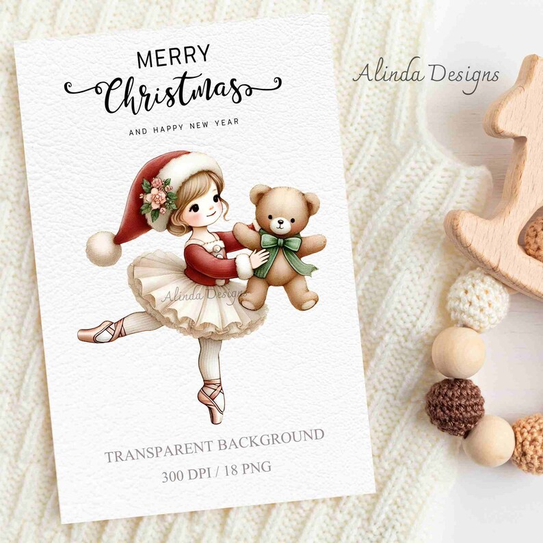 Watercolor Christmas Ballerina Clipart Set: Holiday Ballet PNG (digital ...